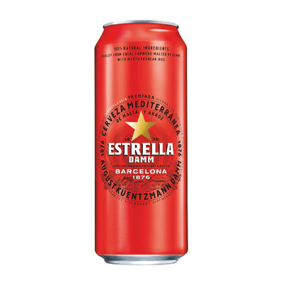 Buy Estrella Damm Lager Beer Cans 24 x 500ml Online - 365 Drinks